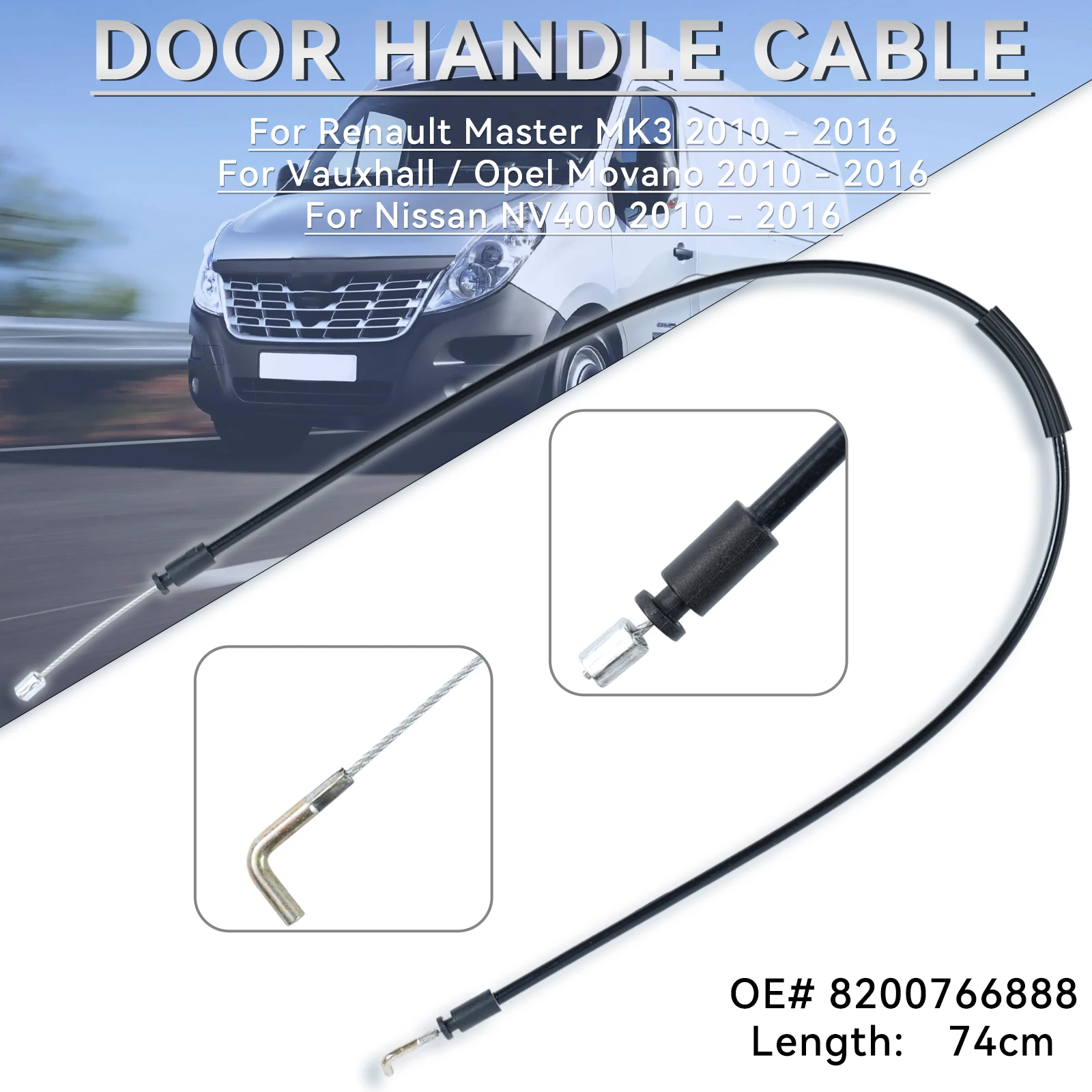 Cable de bloqueo de pestillo externo de puerta trasera para Renault ...