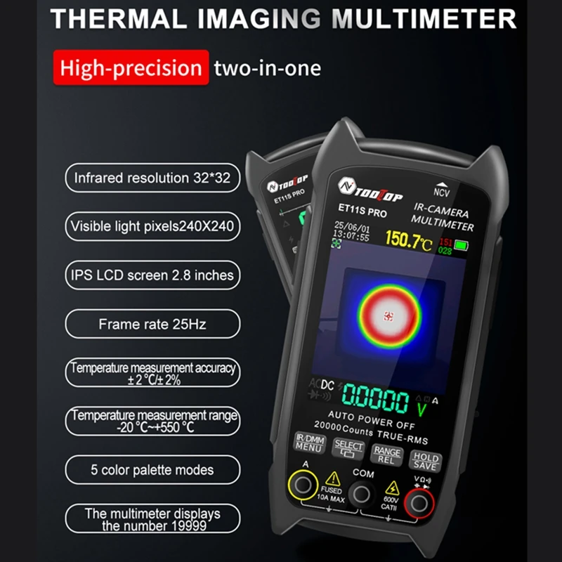 Handheld Thermal Imaging Multimeter 32*32 Infrared Rsolution Auto ...