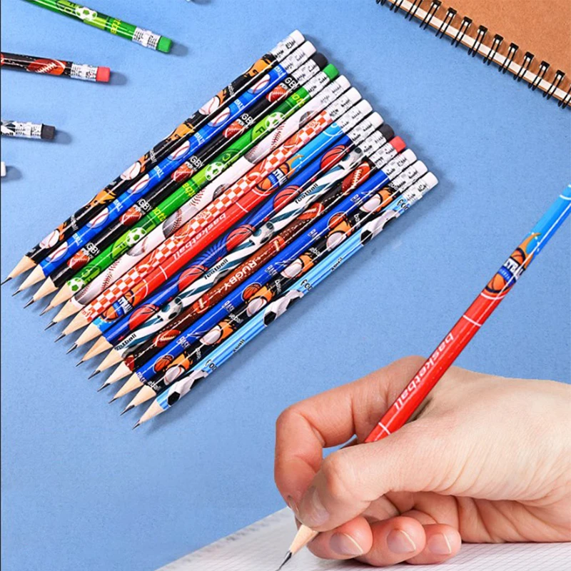 12Pcs-Football-Theme-Party-Painting-Writing-HB-Pencils-For-Kids-Boy ...