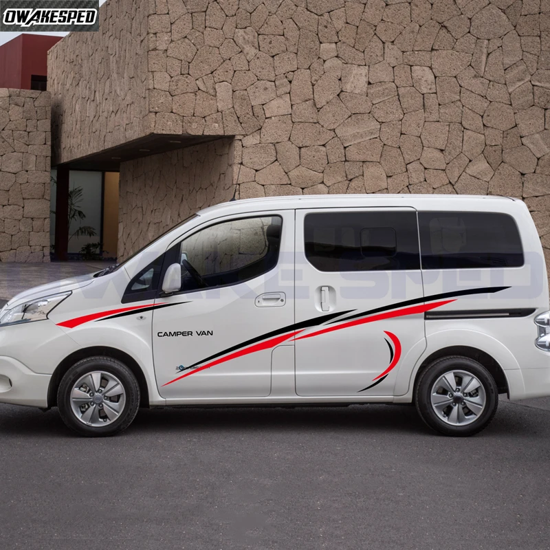 8PCS-Racing-Sport-Stripes-Auto-Body-Door-Side-Decor-Sticker-For-Nissan ...