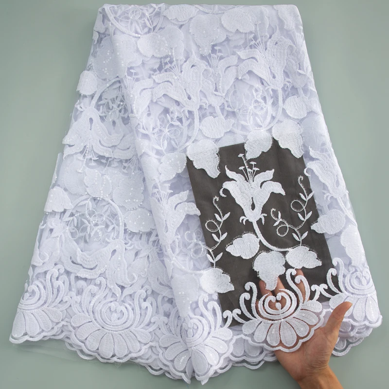 SJD LACE French Mesh Lace Fabric With Sequins High Quality 2024 ...
