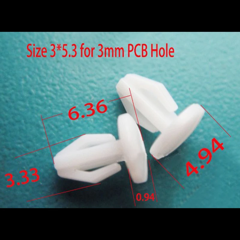 3*5.3mm spec for 3mm hole LED PCB Board Install fastening Plastic rivet ...