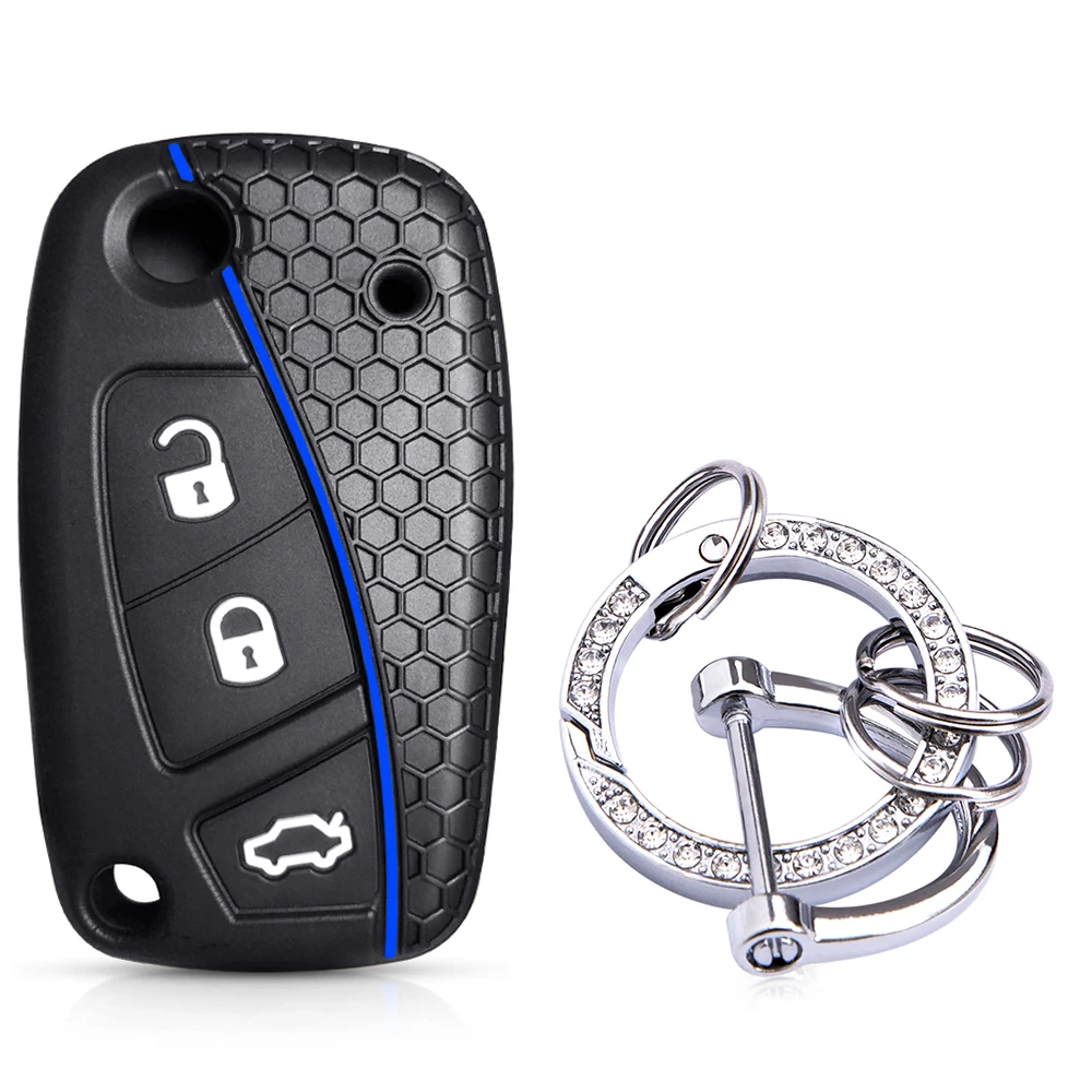 Silicone Key Chain Cover Case Shell For Fiat Stilo Grande Punto Bravo ...