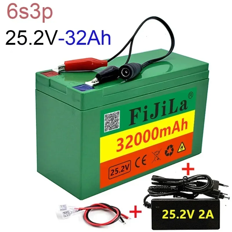 6s3p 18650 lithium battery 25.2V 32000mAh battery pack+25.2V 2A charger
