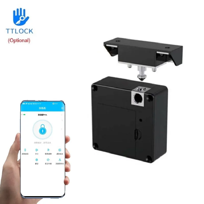 Smart-Wood-Door-Lock-Keyless-Invisible-Electronic-Lock-Card-Bukkle ...