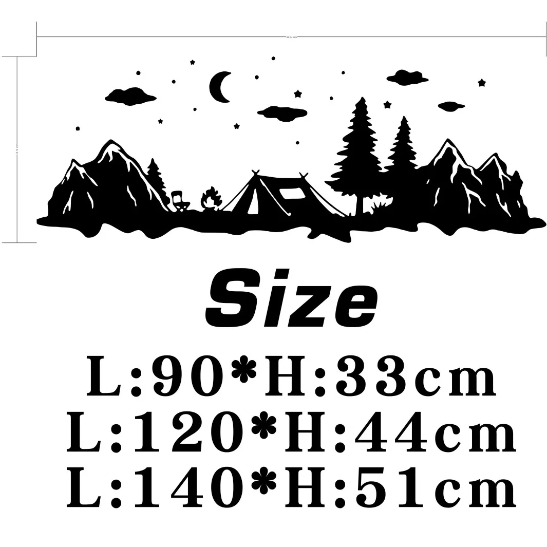 NEW-Large-Camper-Rv-Tent-In-Forest-Moon-Star-car-Sticker-decal-Camping ...