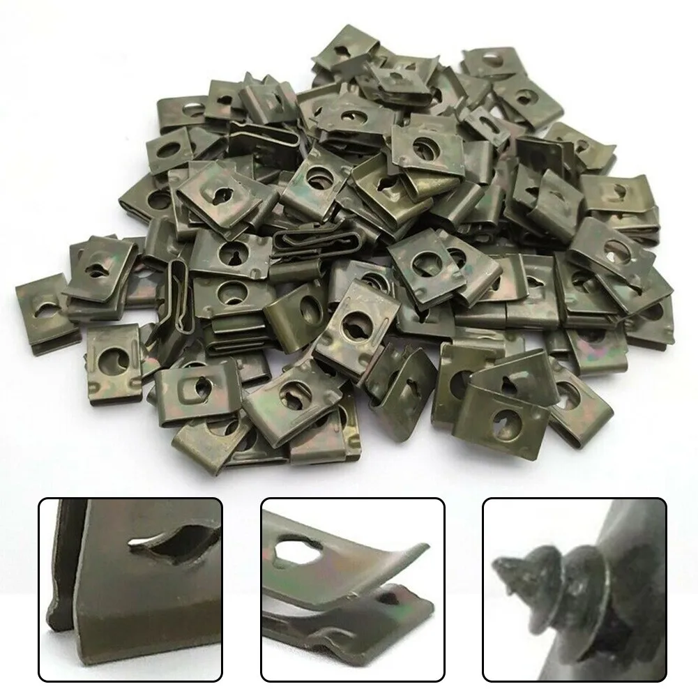 20pcs Car Motorcycles Metal Screw Fastener Clips U-Type Clip with Screw ...