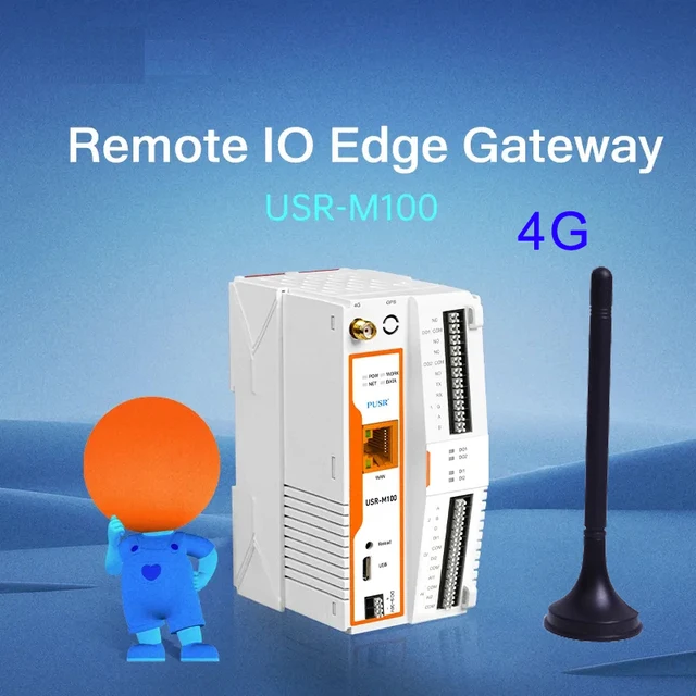 Din Rail Industrial 4G Lte Remote Io Edge Gateway Usr-M100-Eau ...