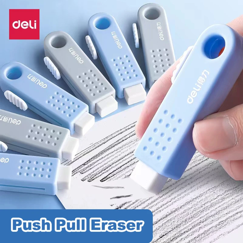 Deli 2pcs Push Pull Eraser School Pencil Rubber For Kids Drawing ...