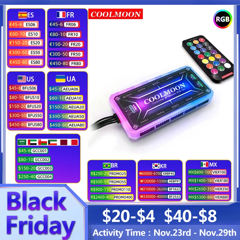 COOLMOON-RGB-Remote-Controller-DC12V-5A-LED-Color-Intelligent-Fan ...