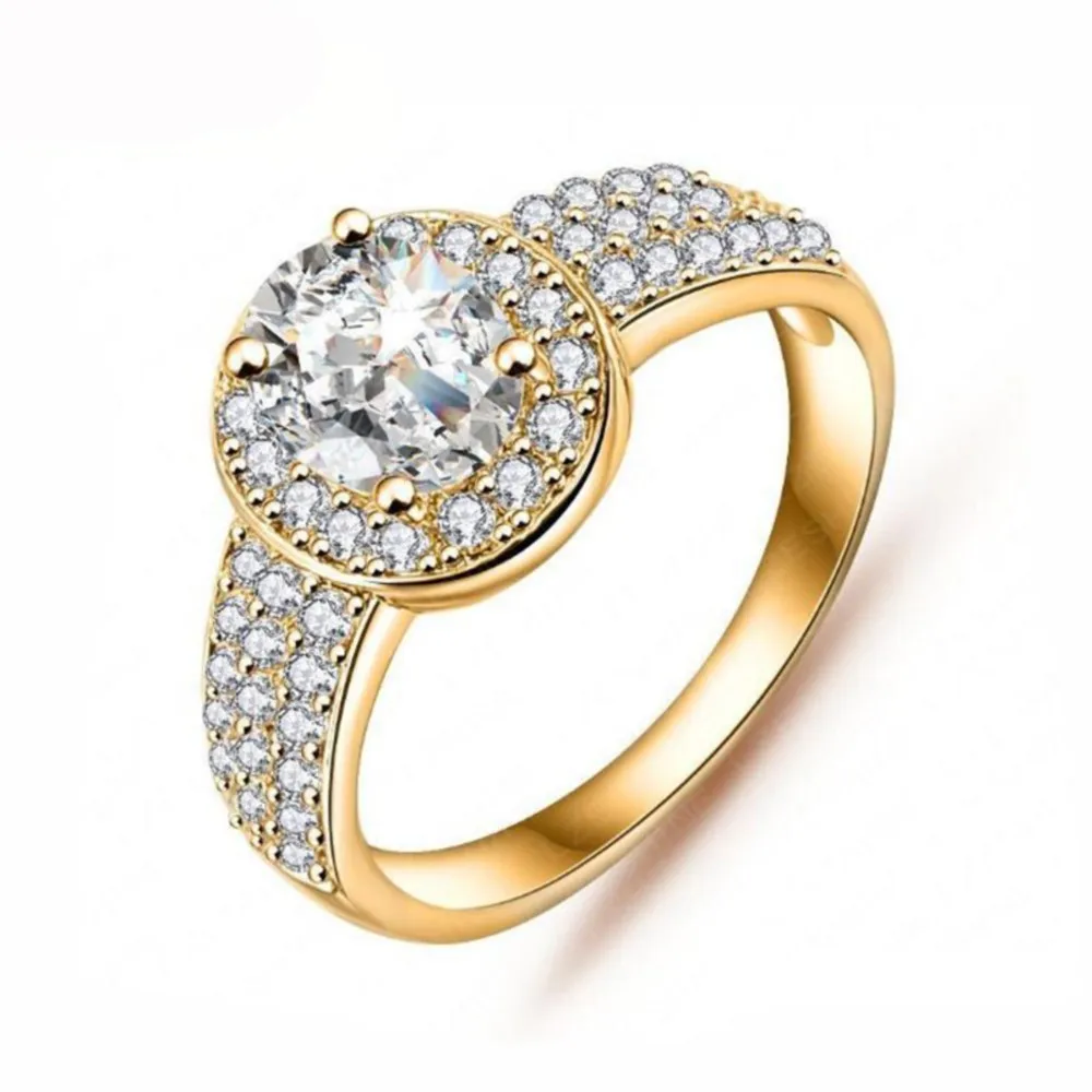 Rhinestone Engagement Ring Women | Cubic Zirconia Engagement Ring ...