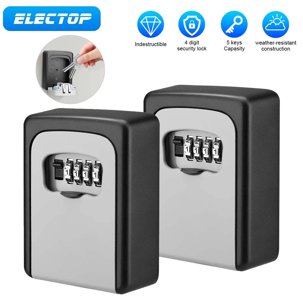 ELECTOP-Key-Lock-Box-Wall-Mount-Key-Safe-Box-Security-Protection-4 ...