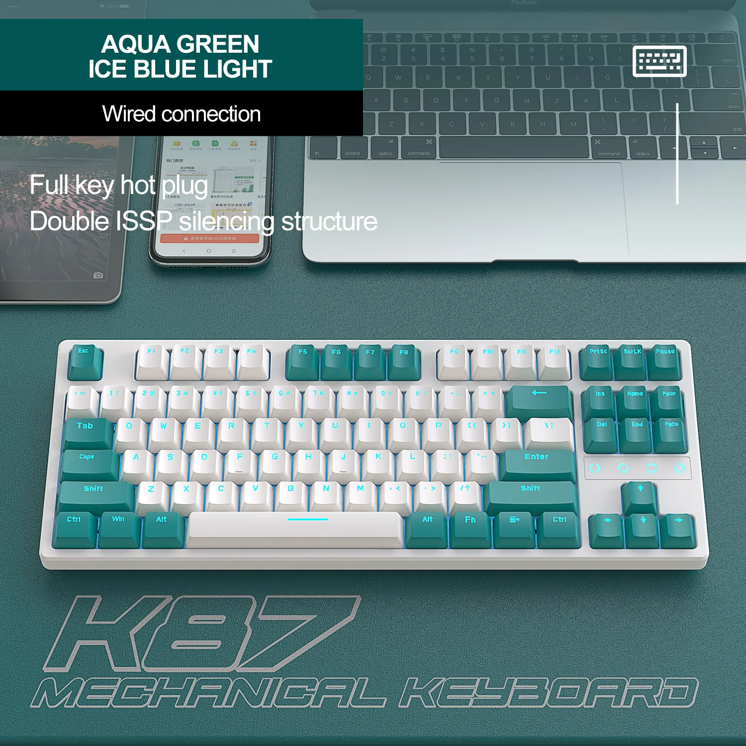 Ziyoulang Hot Swap Type C Wired Gaming Mechanical Keyboard 87 Keys ...