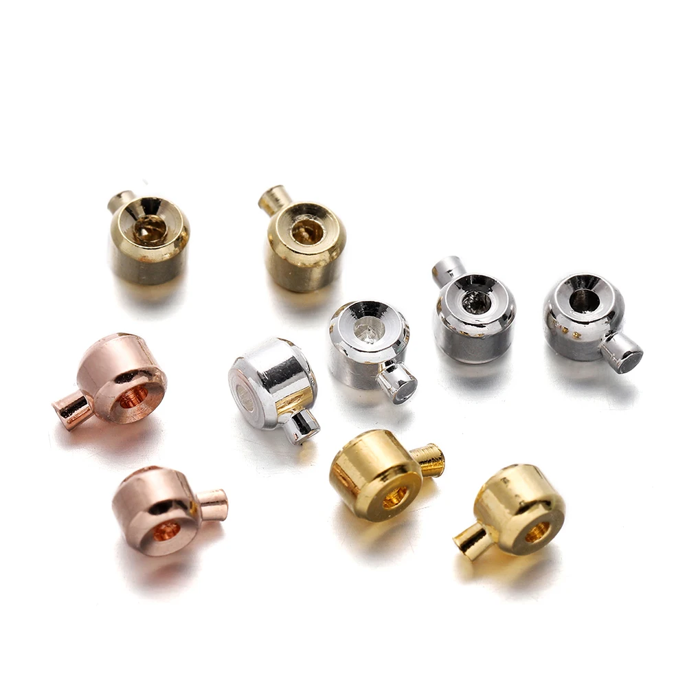 10Pcs-Gold-Plated-Crimp-Beading-Bracelet-End-Buckle-Stopper-Beads-for ...