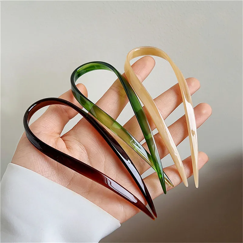 Retro-Acetat-koreanische-U-f-rmige-Haar-gabel-Frauen-M-dchen-Haar-Stick ...