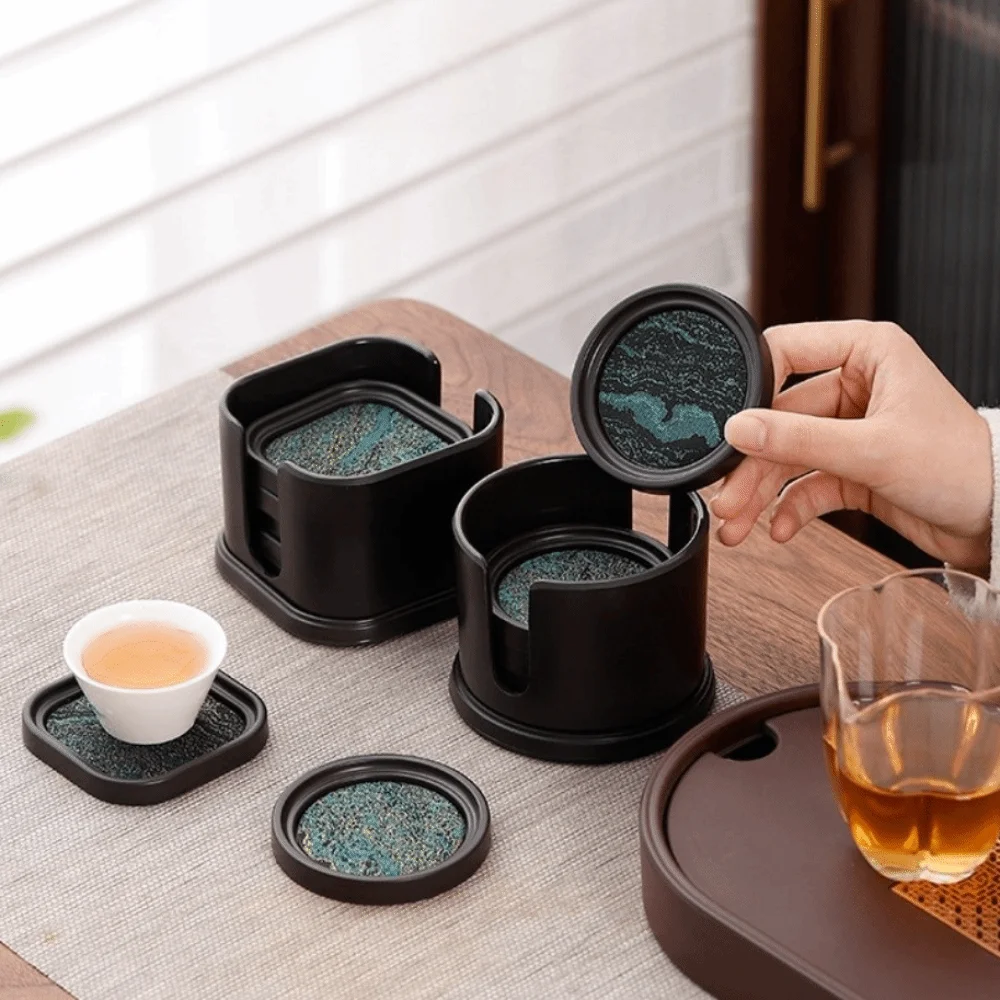 Anti-scalding Cloth Coaster Set Chinese Style Quick-dry Heat Insulation ...