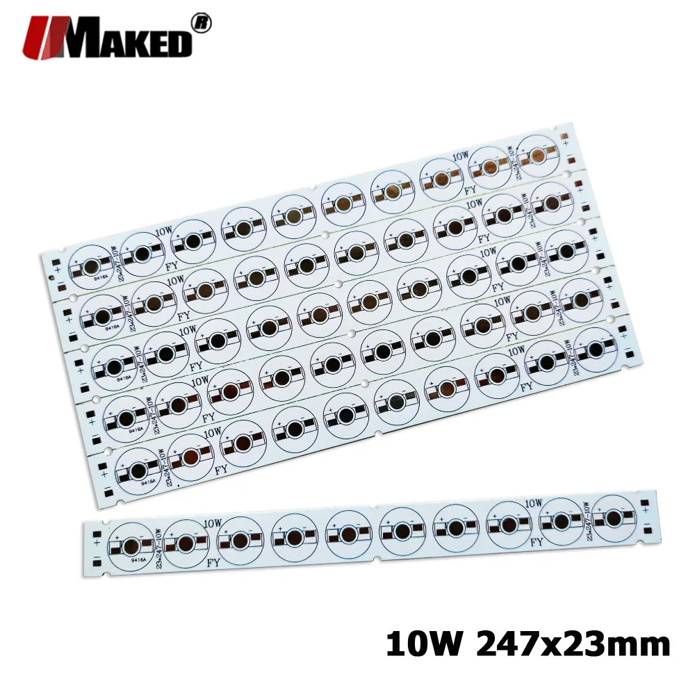 10-50Pc-10W-247x23mm-LED-PCB-1-3-5W-High-Power-Aluminun-Plate-Installed ...