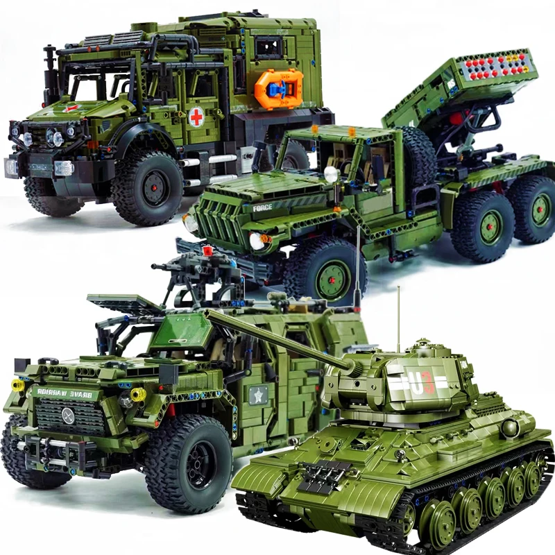 Technical RC Warrior Off-Road Vehicle Building Block Military Armored ...