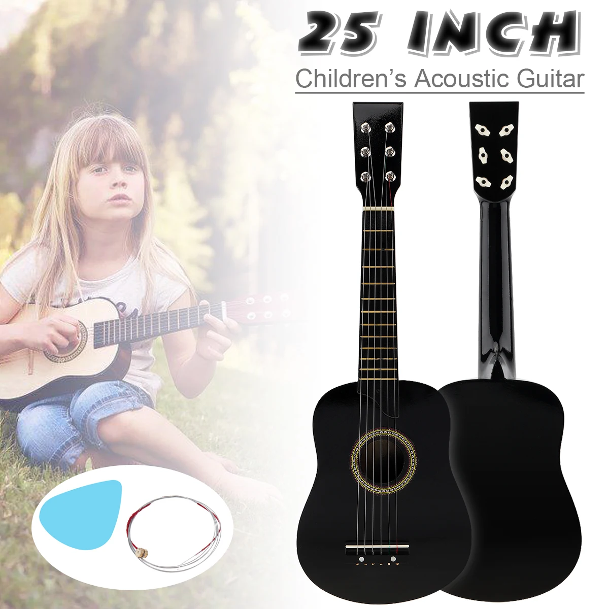 Guitarra-ac-stica-de-tilo-de-25-pulgadas-instrumento-de-6-cuerdas-con-p ...