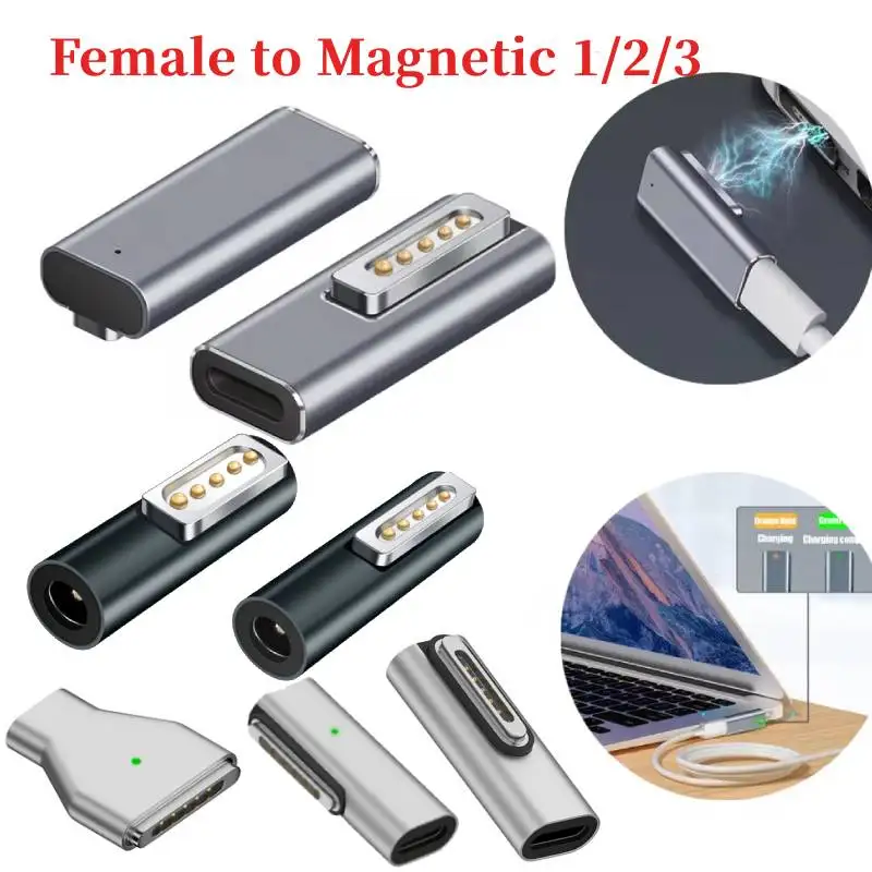 USB Type C Magnetic PD Adapter for Magsafe 1 2 3 MacBook Air Pro Led ...