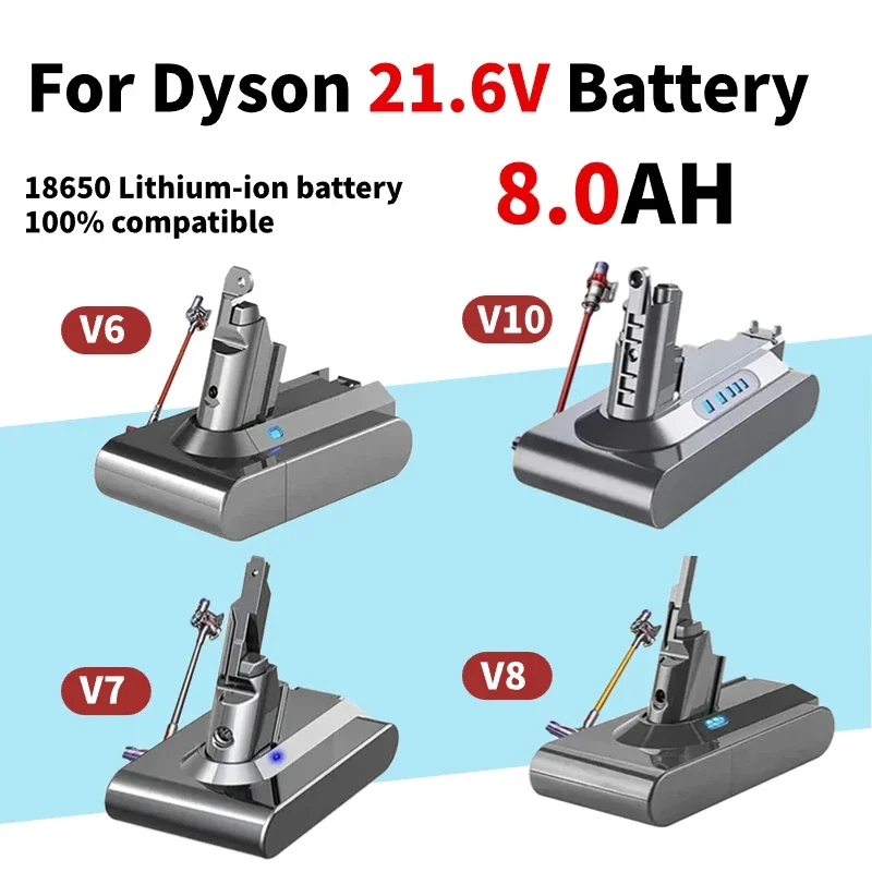 21-6V-8000mAh-Li-lon-Battery-For-Dyson-V6-V7-V8-V10-FLUFFY-V7-Animal ...