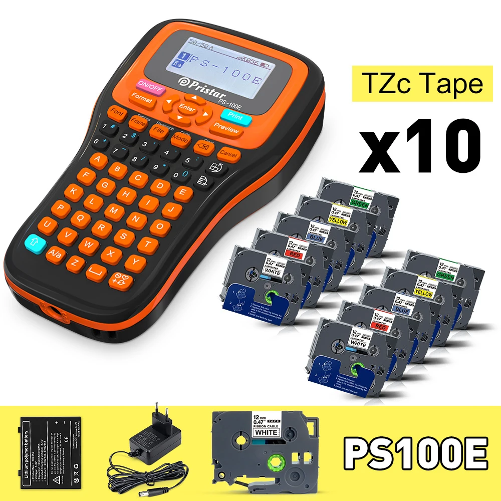 10PK-Label-Tapes-for-PS100E-Industrial-Label-Maker-Auto-Cutting ...