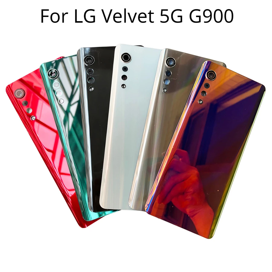 LG 벨벳 5G G900 용 유리 후면 배터리 커버, 후면 문짝 패널 하우징 케이스, 렌즈 교체 부품 포함