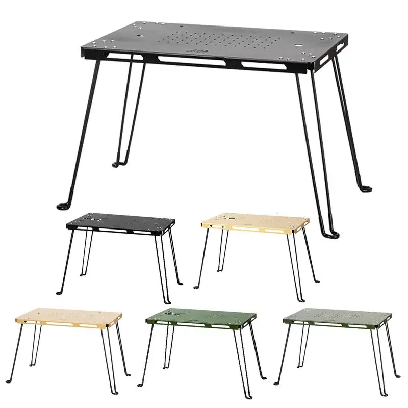 Camping-Folding-Portable-Table-Stainless-Steel-Camp-Desk-Picnic-BBQ ...