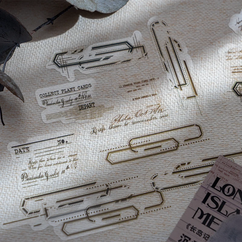 30Pcs-Vintage-Long-Frame-Label-Collage-Stickers-Pack-DIY-Diary-Junk ...