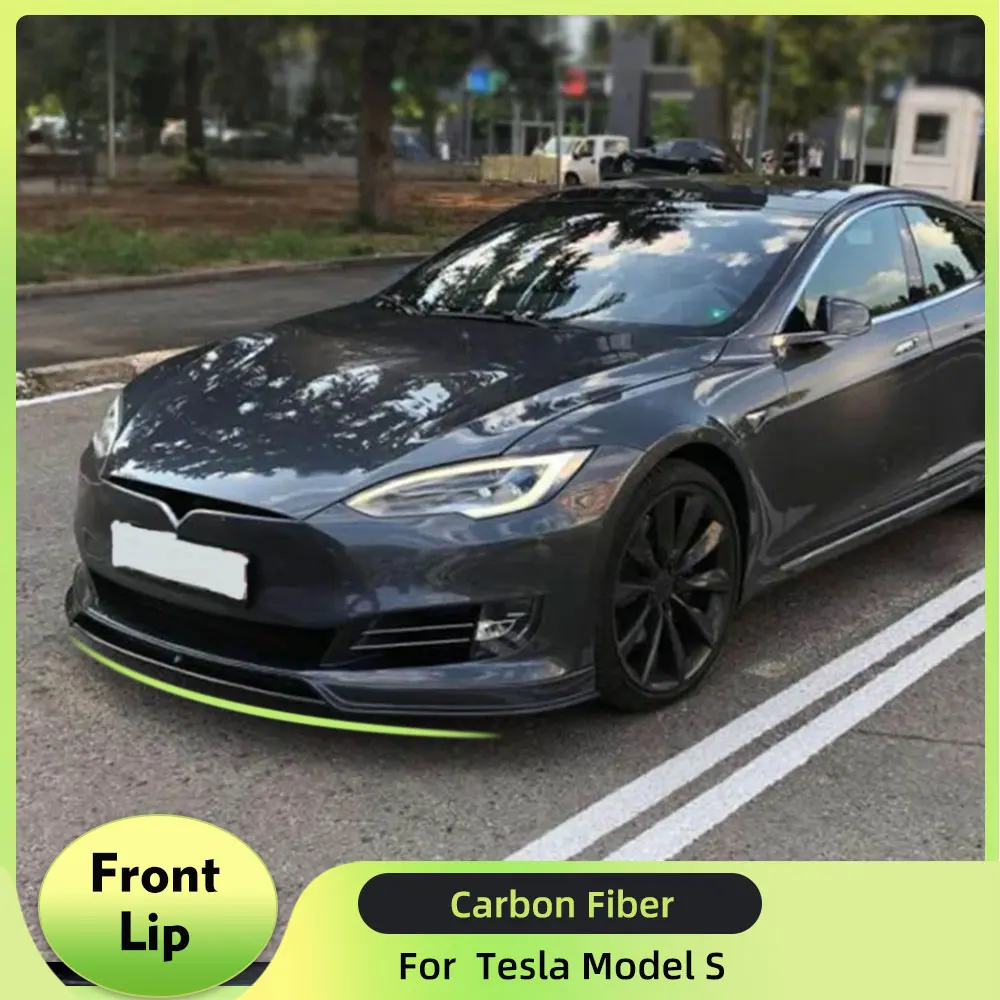 Carbon Fiber Front Bumper Lip Spoiler for Tesla Model S 70D P85D 90D ...
