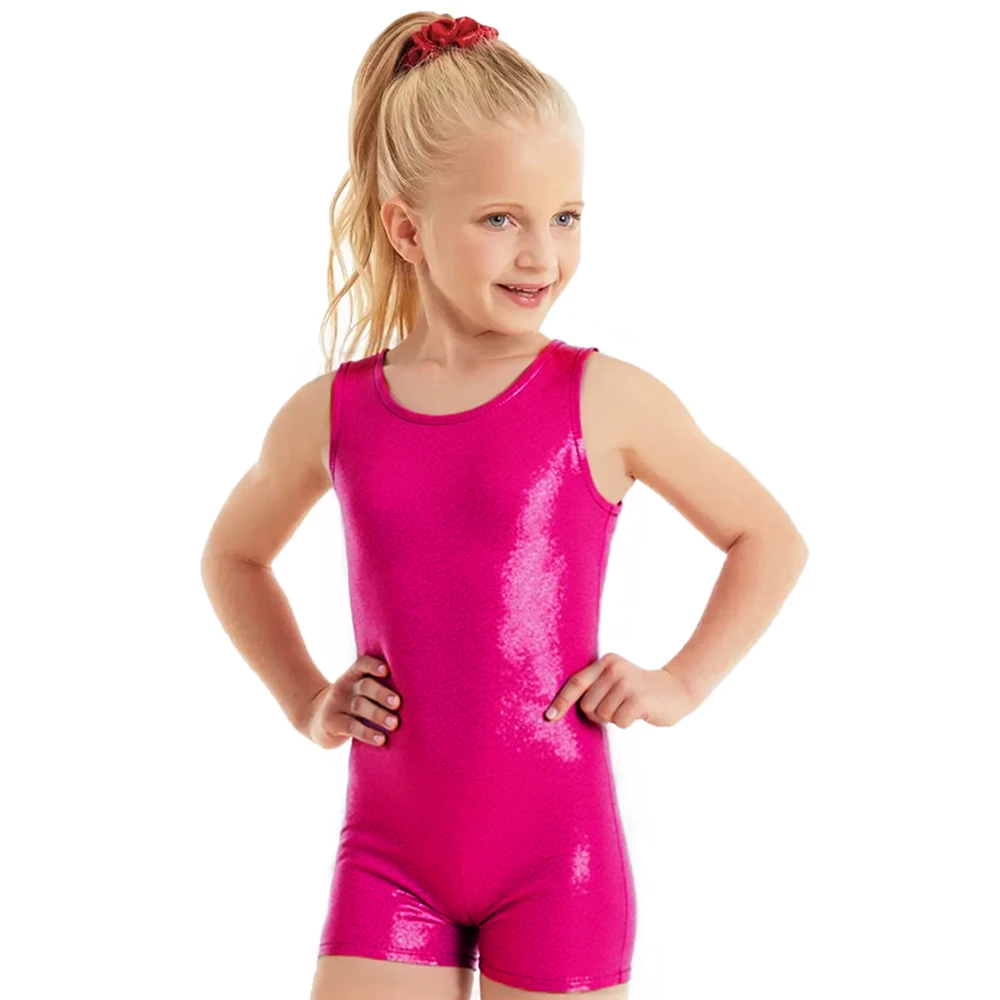 OVIGILY Girls Sparkly Gymnastics Leotard Sleeveless Tank Unitard Dance ...