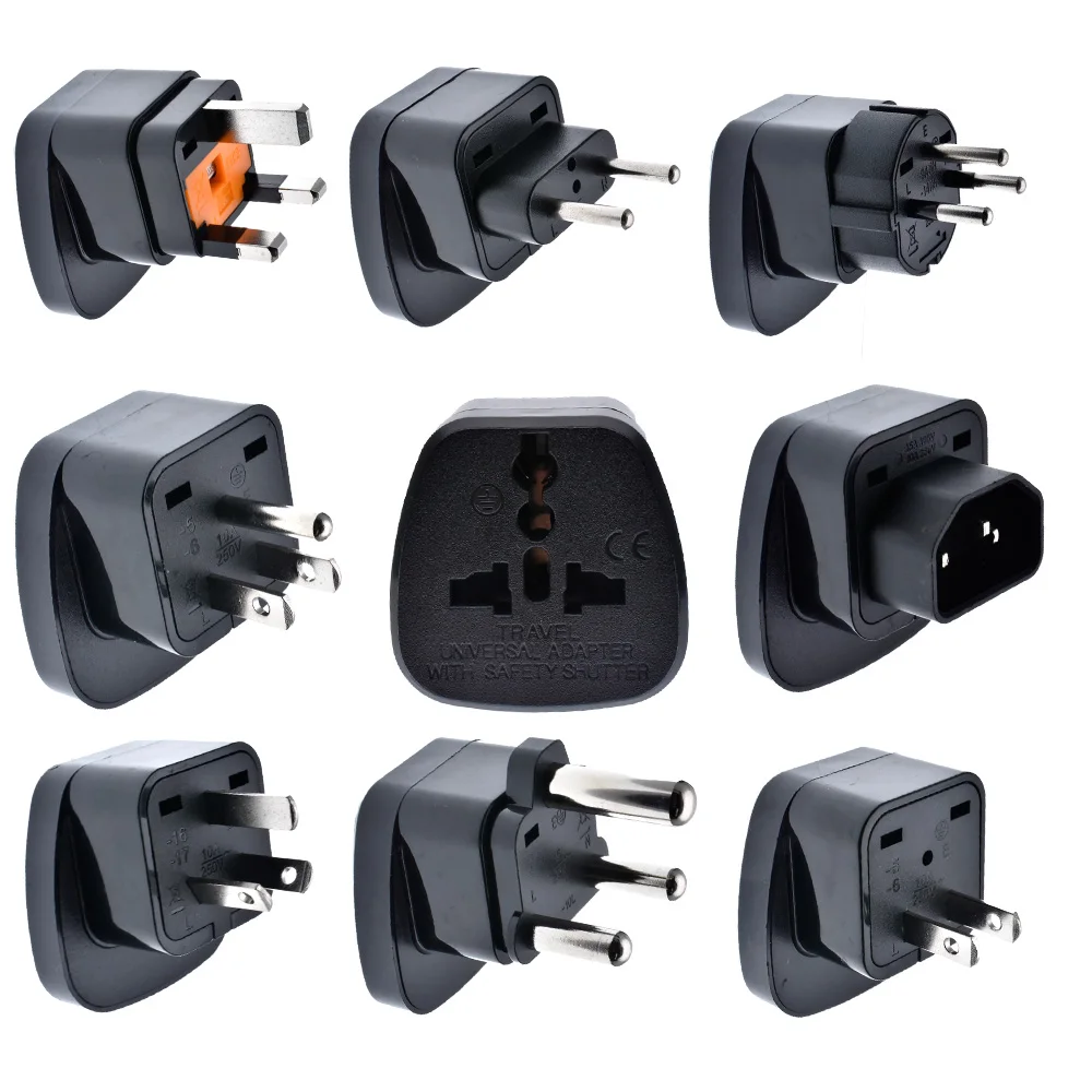 Universal CE America European Kr AU EU to US UK USA Plug Adapter South ...