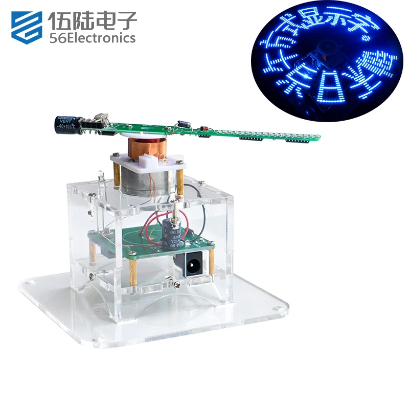 Flat Rotation Led Dot Matrix Display Diy Kit 51 Single Chip ...