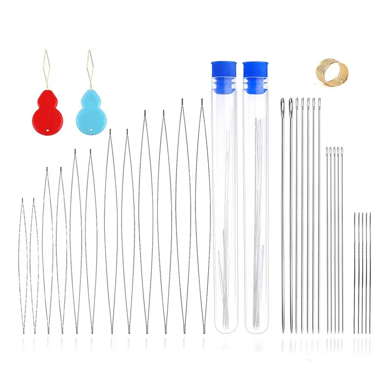 1set-Beading-Needles-with-Plastic-Storage-Bottle-Opening-Curved-Bead ...