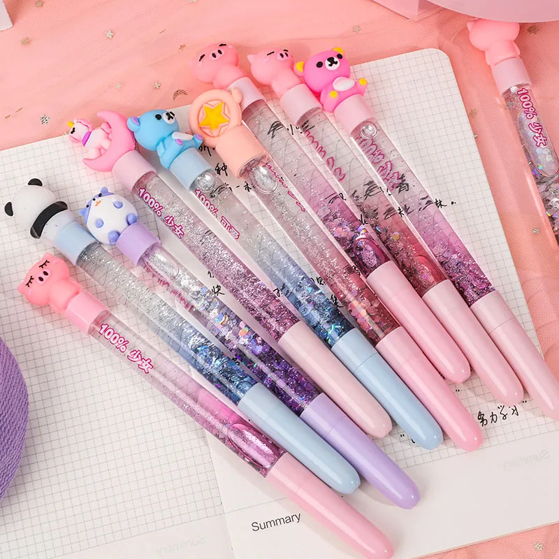 Funny-Cute-Gel-Pen-for-Girls-Kawaii-Korean-Stationery-0-5mm-Quicksand ...