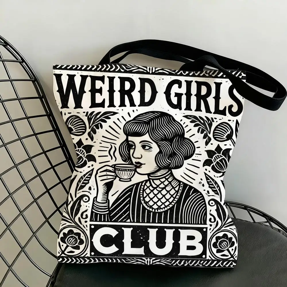 Weird Girls Club Storage Bags Lightweight Canvas Tote Bag Large ...