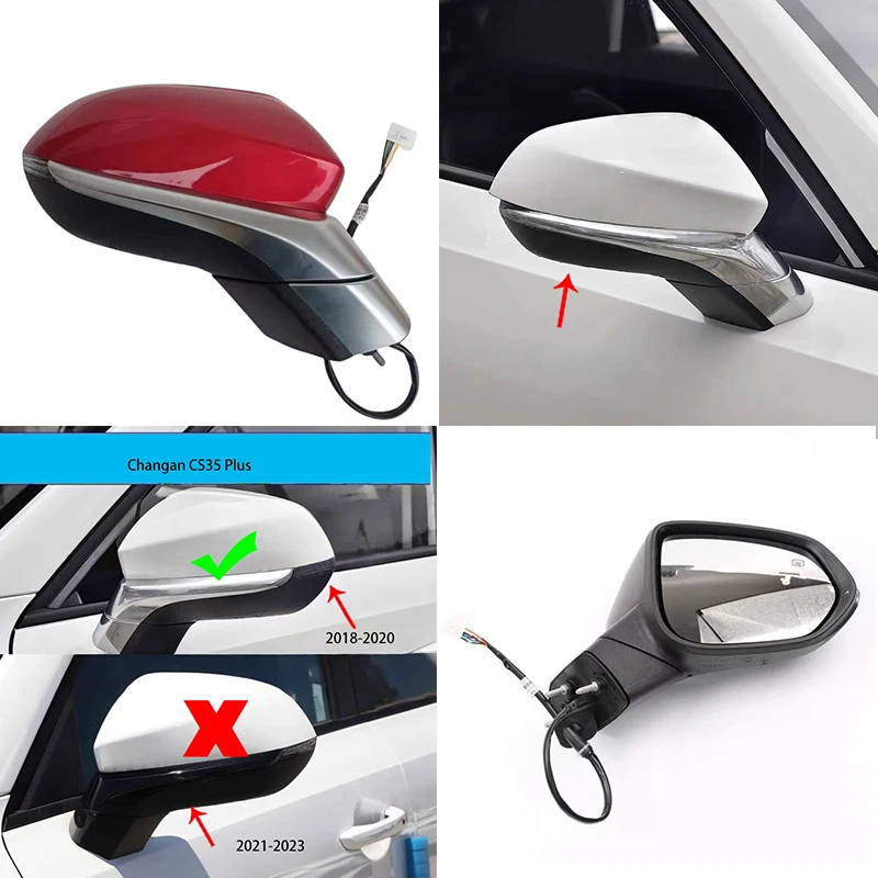 For Changan CS35 Plus 2018 2019 2020 Electric Outside Rearview Mirrors ...