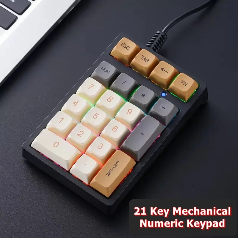 New-Mechanical-Digital-Keypad-Ergonomic-Backlit-Usb-Wired-21-Key-Cyan-Switch-for-Accounting ...