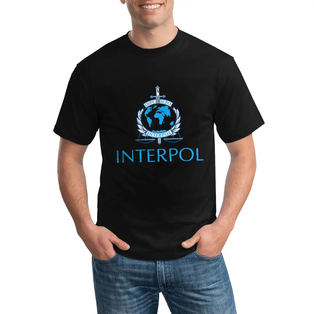 Camiseta-de-polic-a-internacional-Oipc-Icpo-Interpol-ropa-de-calle-camisetas-de-algod-n ...