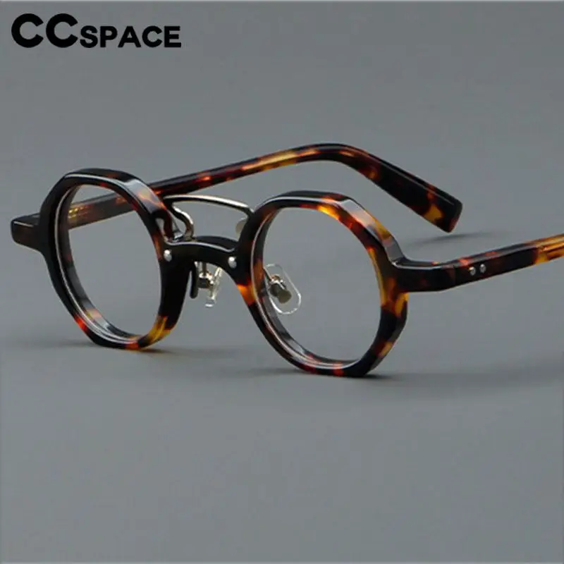 57057-Reading-Myopia-Universal-Acetate-Spectacles-Frame-Men-Women-Vintage-Round-Leopard-Optical ...