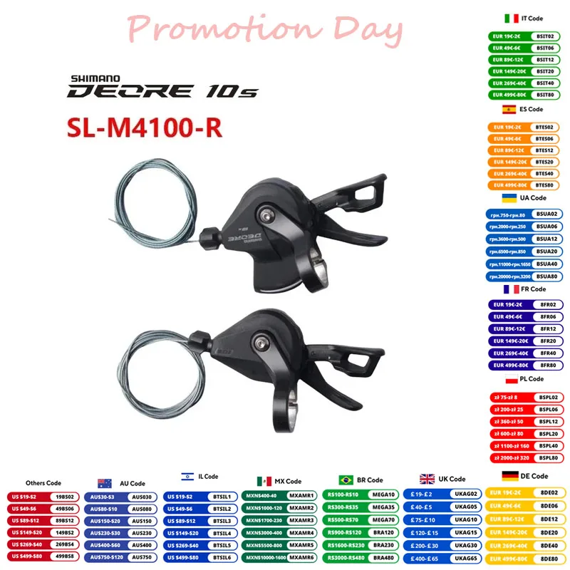 SHIMANO-DEORE-10s-SL-M4100-R-RAPIDFIRE-PLUS-Shifter-Lever-For-MTB ...