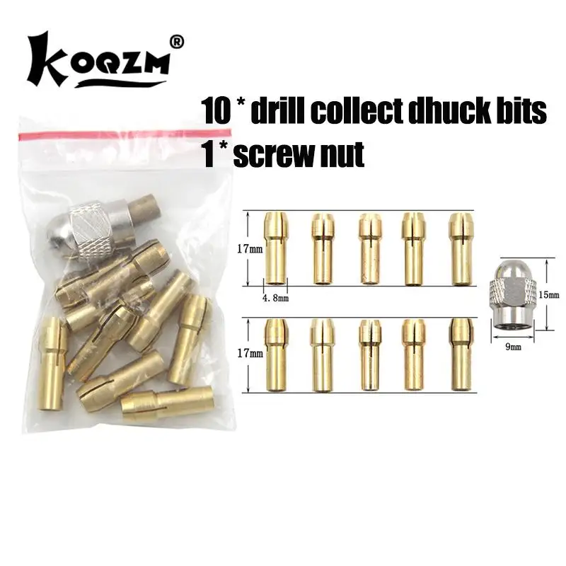 11PCS-Set-Mini-Brass-Drill-Chucks-Collet-Bits-0-5-3-2mm-4-3mm-Shank ...