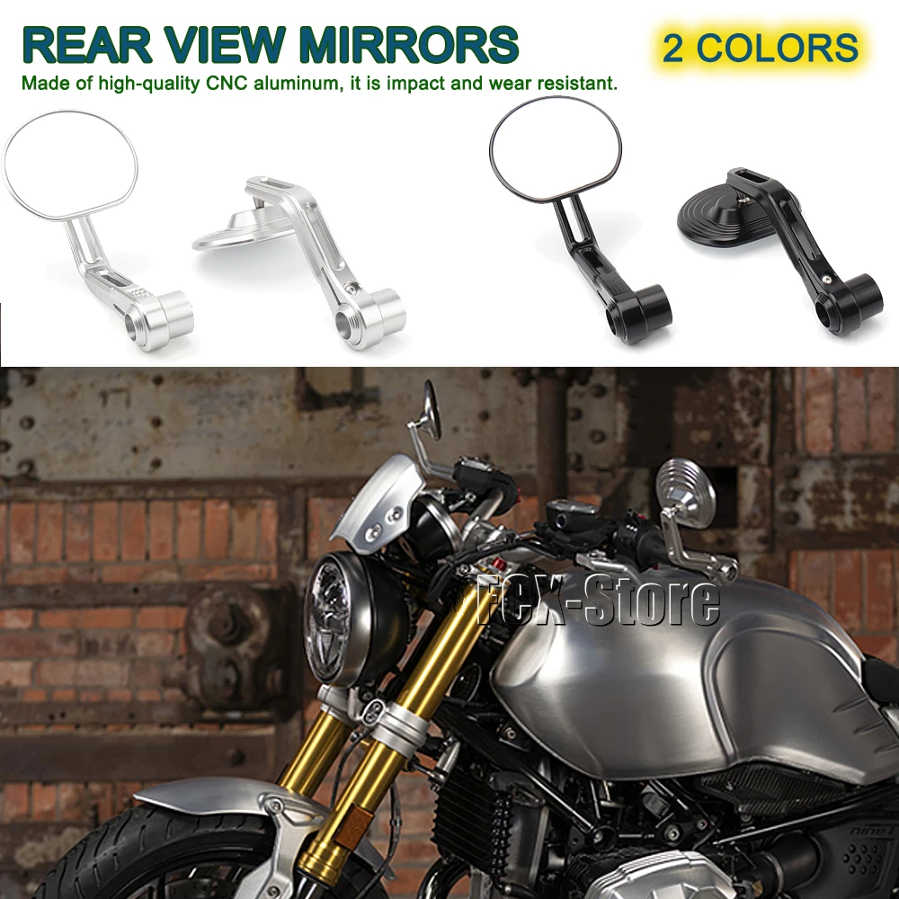 New-Motorcycle-Rearview-Mirror-Handlebar-Mirror-Black-Silver ...
