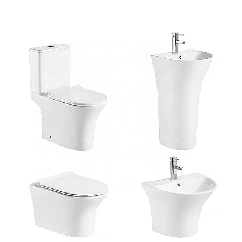 Modern-Sanitary-Ware-Set-Ceramic-White-Washdown-Toilet-Bidet-Wall-Hung ...