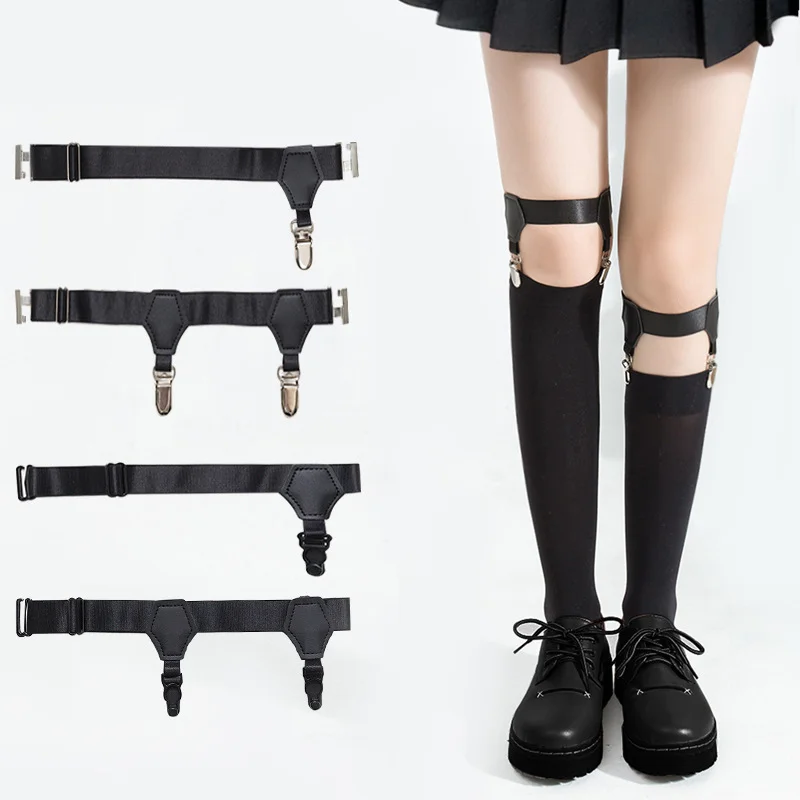 1-Pair-Black-Sock-Garters-for-Women-Girl-JK-Japanese-Style-Adjustable ...