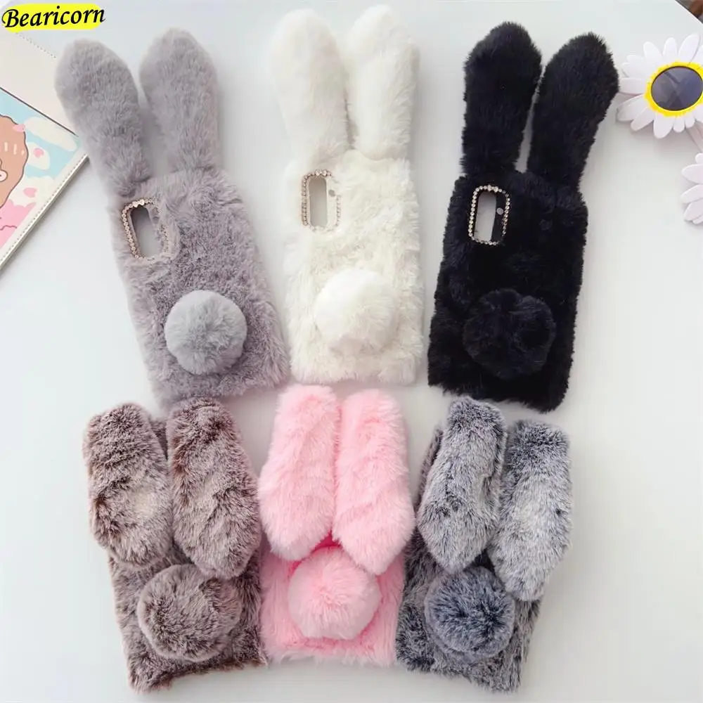 Coque-en-peluche-3D-lapin-fourrure-chaude-pour-Realme-housse-de-lapin ...