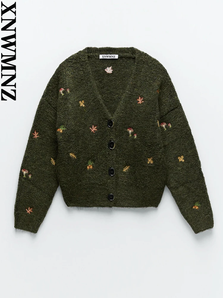 XNWMNZ cárdigan de punto Vintage para mujer, con bordado, mangas largas ...