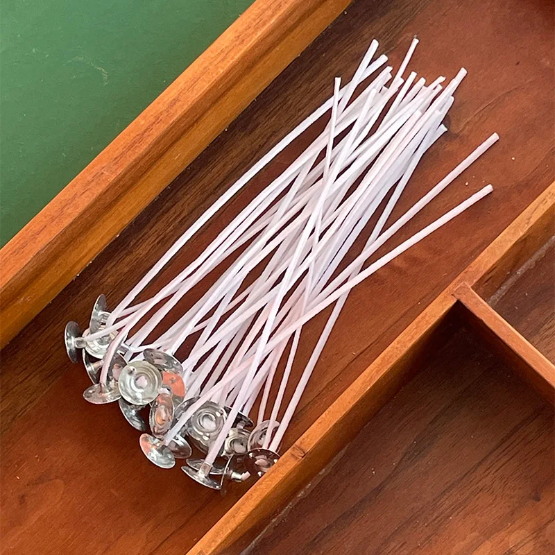 10PCS-Smokeless-Candle-Wicks-8CM-Pre-Waxed-Cotton-Core-Wicks-with-Metal ...