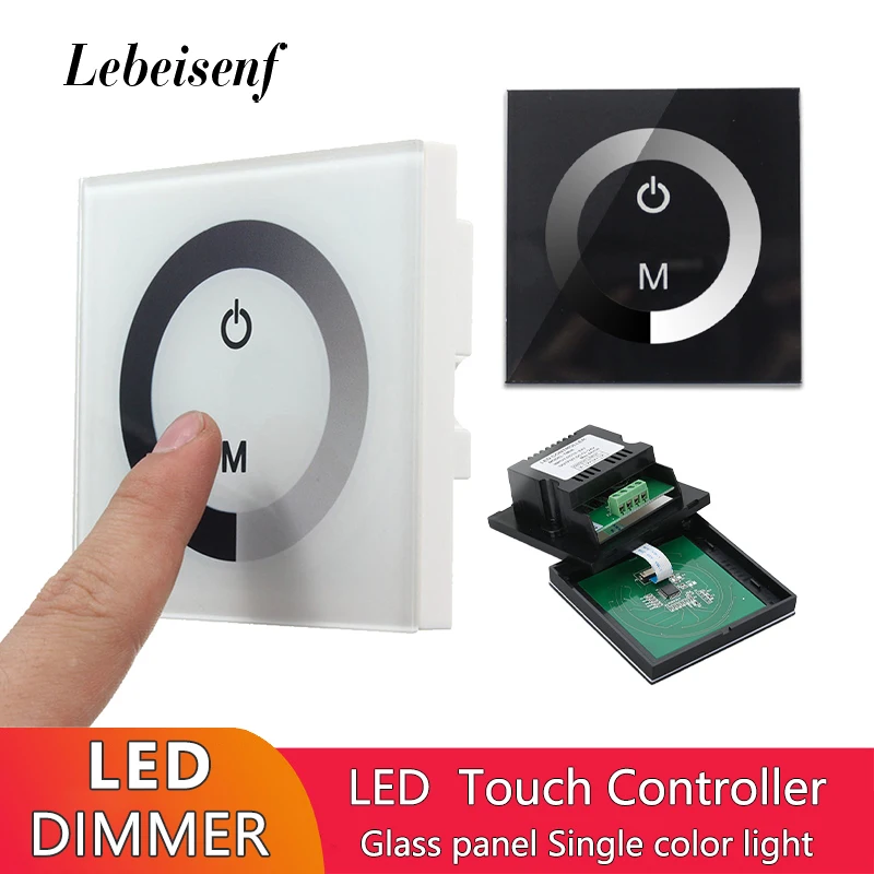 86-Wall-Mount-LED-Touch-Round-Ring-Single-Color-Dimmer-DC-12V-24V-8A ...