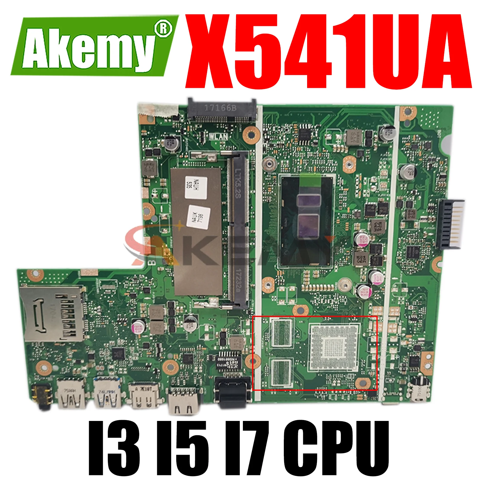 X541UA X541UAK Laptop Motherboard I3 I5 I7 6th Gen 7th Gen CPU for ASUS ...